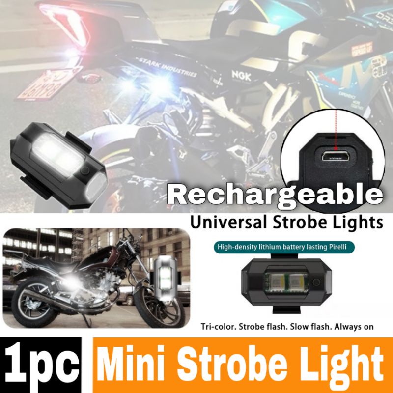 Motorcycle/basikal Lampu amaran strob lampu pandu Strobe Light Flashing ...