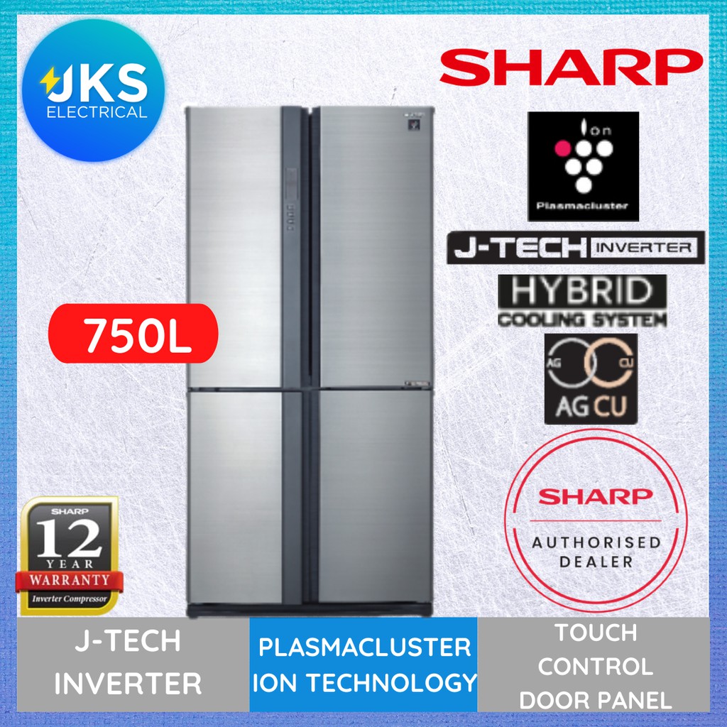 SHARP 750L SJF95VMSS Fridge 4 Doors / Multi Doors J-Tech Inverter ...
