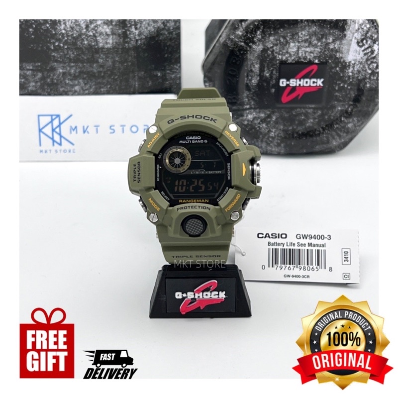 Original G-shock Rangeman Olive Green GW9400-3 / GW-9400-3 / GW-9400-3CR Watch | Shopee Malaysia