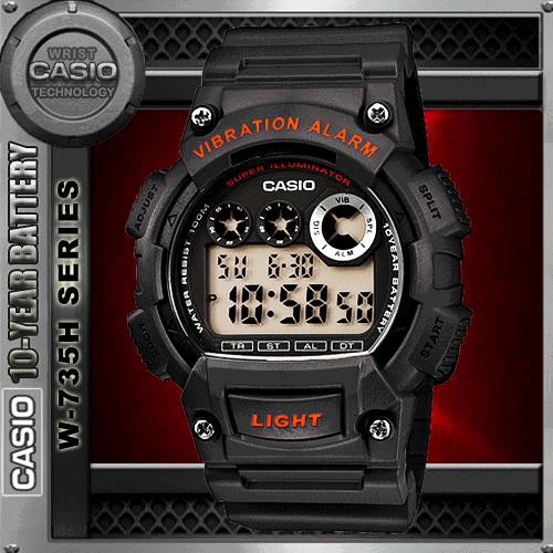 CASIO W-735H-8AV / W-735H-8A / W-735H VIBRATION ALARM WATCH 100% ...