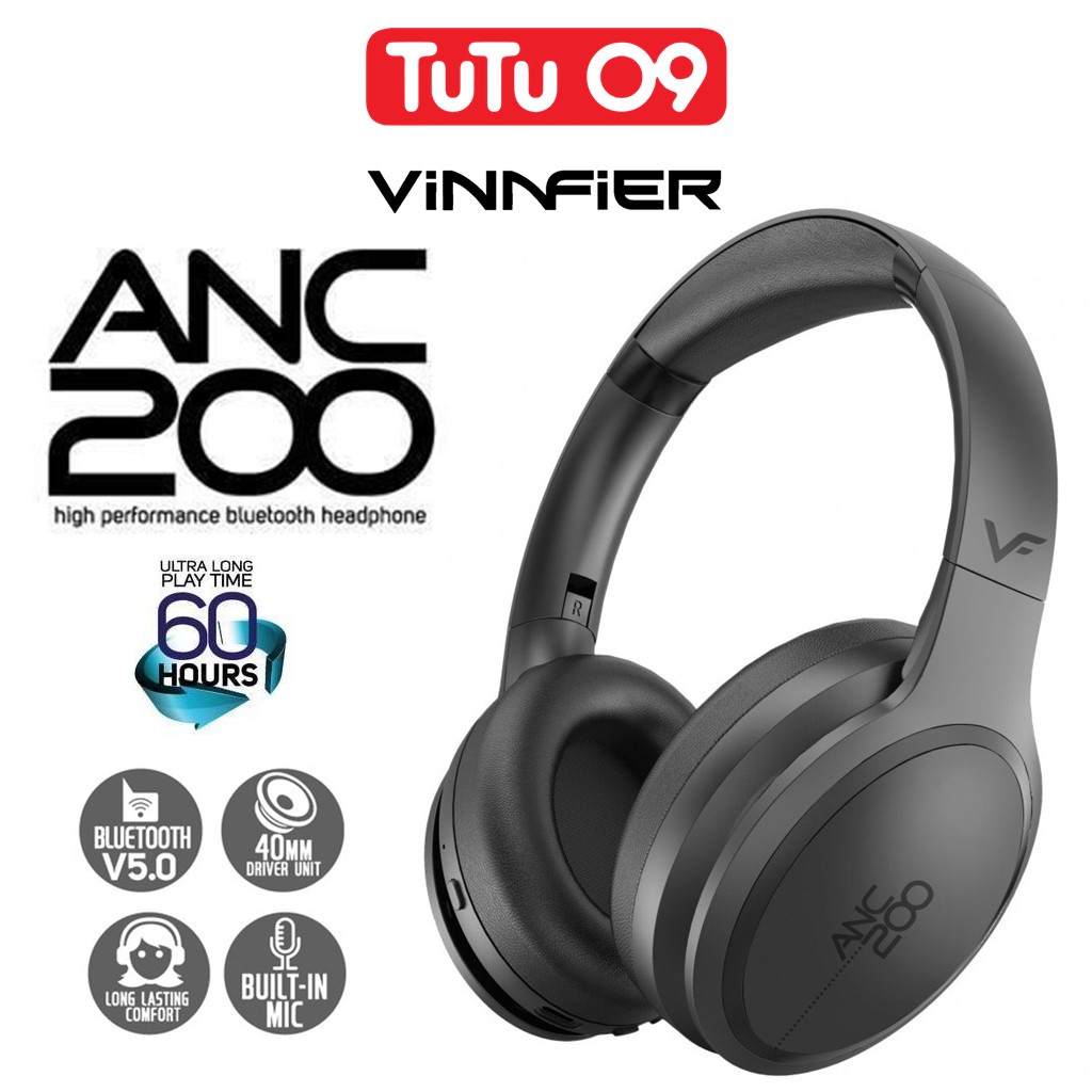 Vinnfier ANC 200 High Performance Bluetooth Headphone with Built In Mic ...