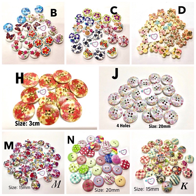 Flower Fashion Button / Butang Fesyen Bunga / Butang Pengikat Mask 15mm ...