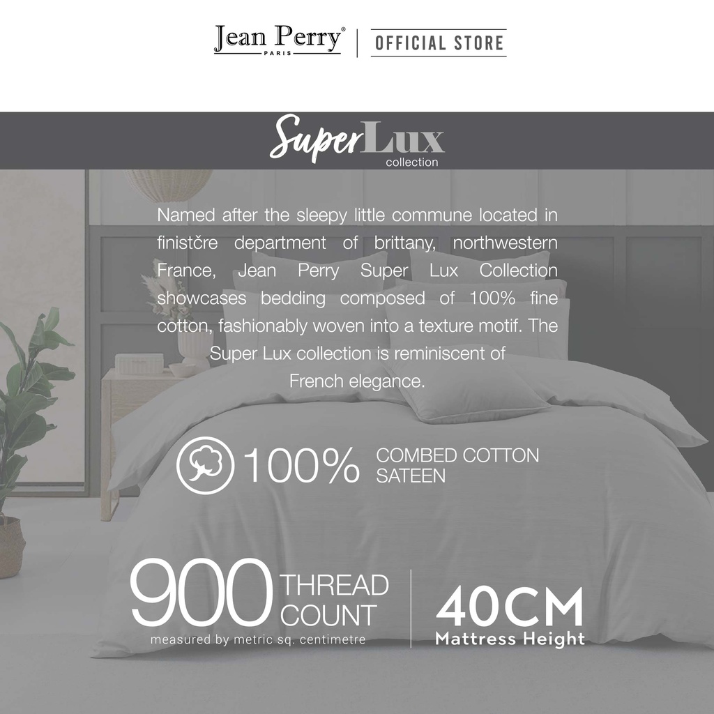 Jean Perry Super Lux 5-IN-1 Quilt Cover Set [100% Combed Cotton Sateen
