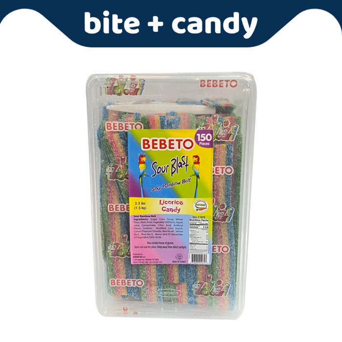 Bebeto-Tutti Fruitti Rainbow Sour Belt 1.5kg (HALAL) Gummy Candy ...