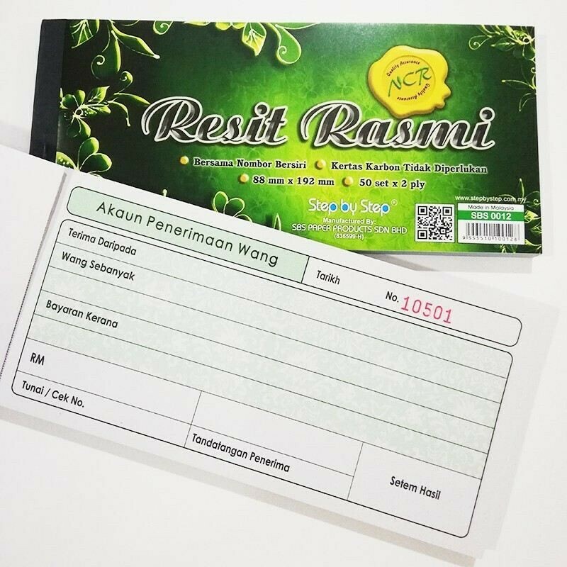 SBS Carbonless Official Receipt Book / Resit Rasmi 2ply (50sets ...