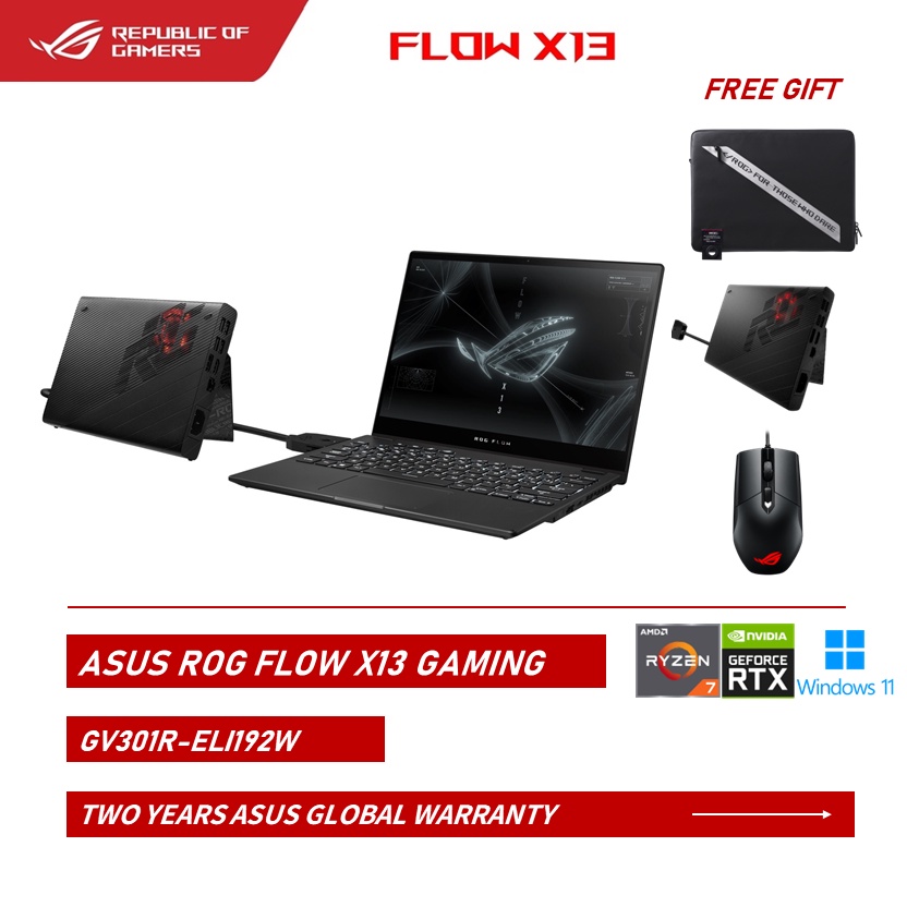 Asus ROG Flow X13 GV301R-ELI192W 13.4'' UHD+ Touch Gaming Laptop ...
