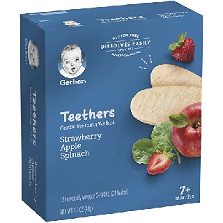 Organic Gerber Teethers Gentle Baby Teething Snacks Biscuits 24 Wafers ...