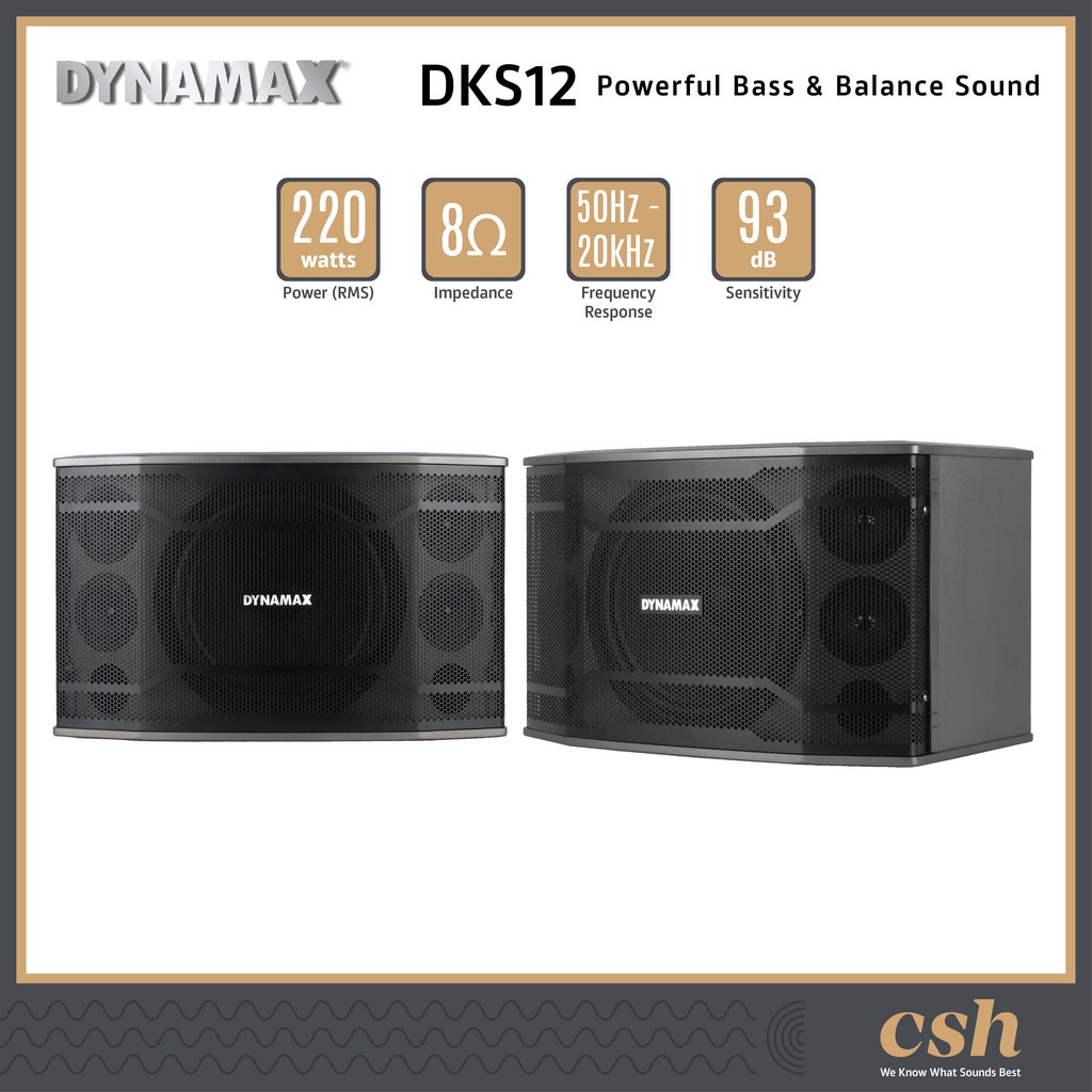 DYNAMAX DKS12 12" 240W Powerful Bass Home KTV Karaoke Speaker System (1 Pair) | Shopee Malaysia