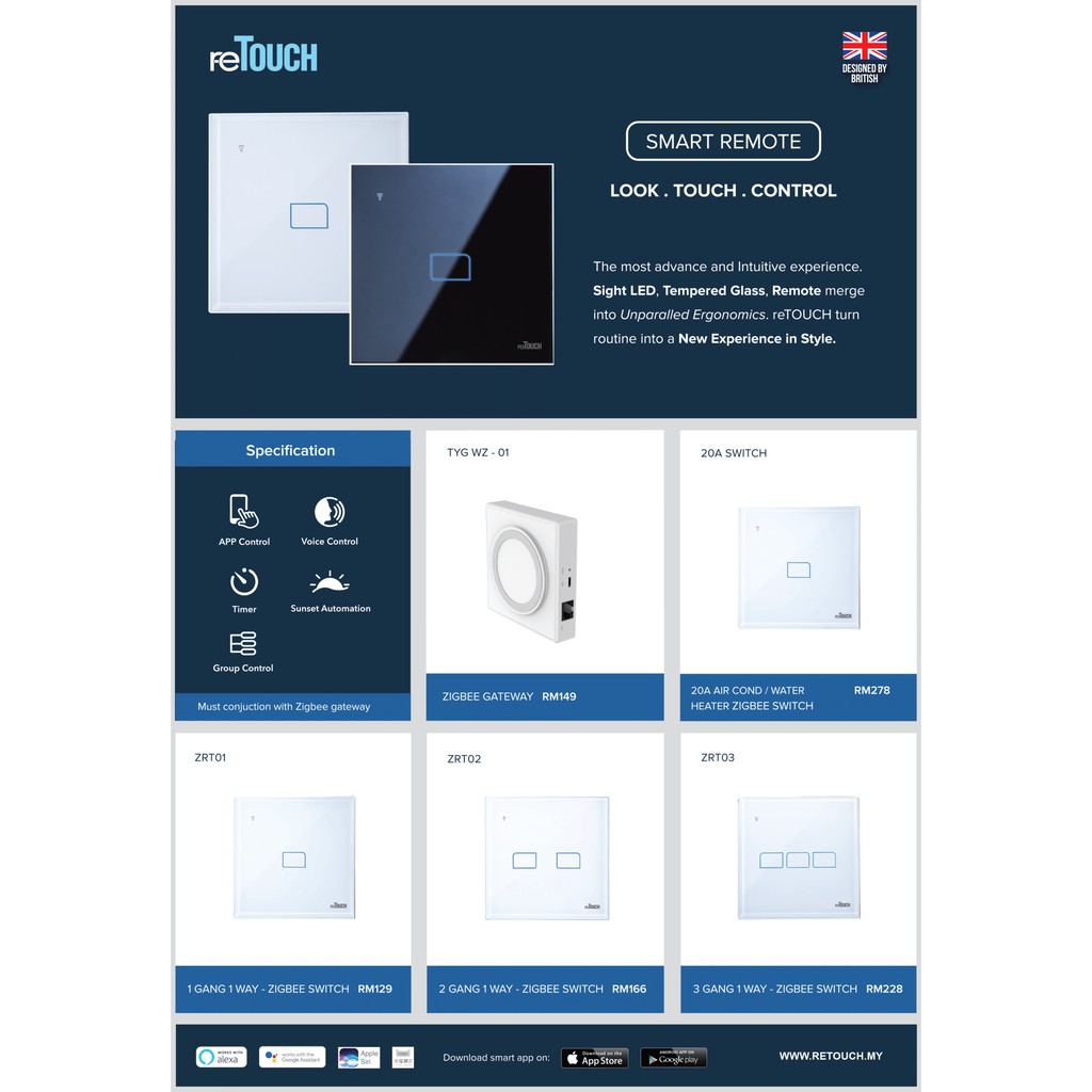 reTouch SMART REMOTE ZIGBEE SWITCH | Shopee Malaysia