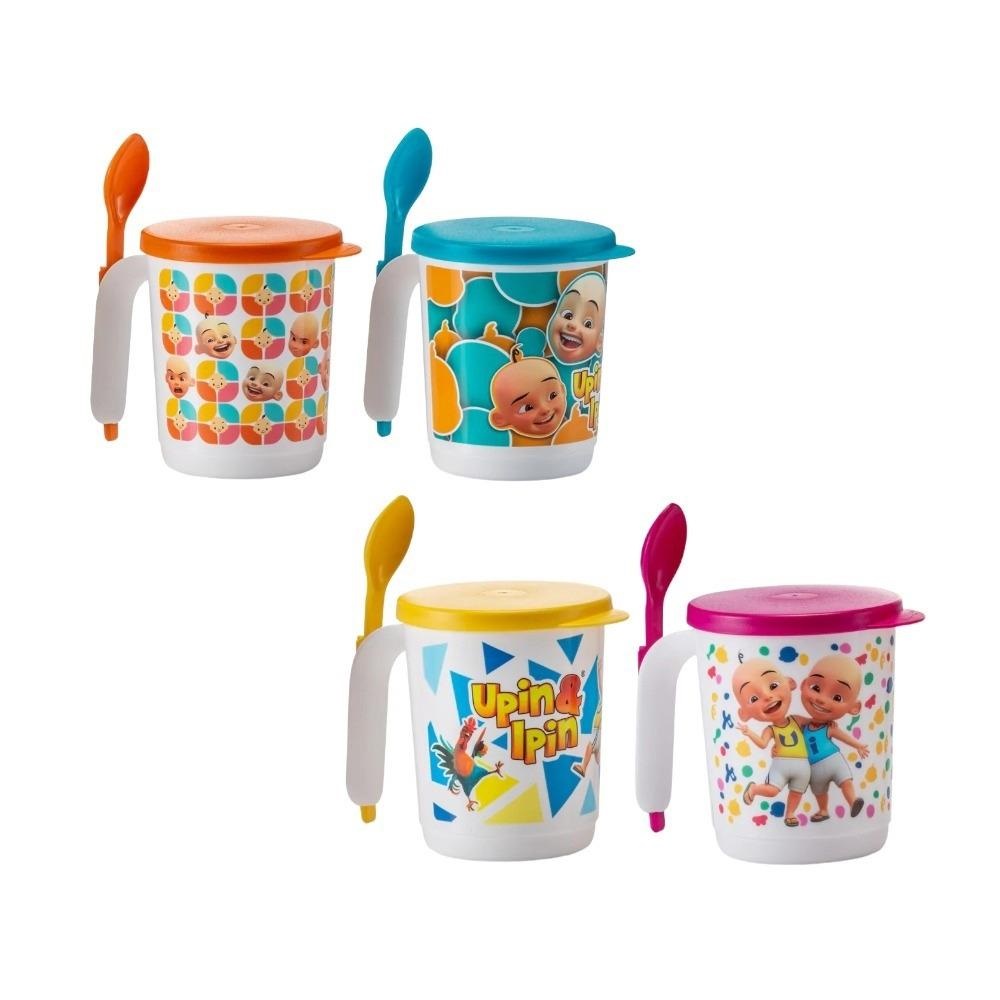Tupperware Bottle Sweet Fancy Cups with Spoon/ Upin Ipin Illumina Mugs ...