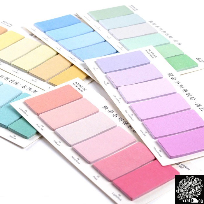 SN131 120 Sheet Pastel Gradient Rectangular Sticky Note Index Marker ...