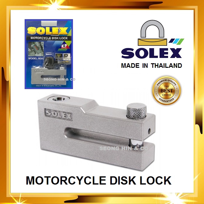 SOLEX GENUINE 9030 HARENED STEEL MOTORCYCLE DISK LOCK | Shopee Malaysia