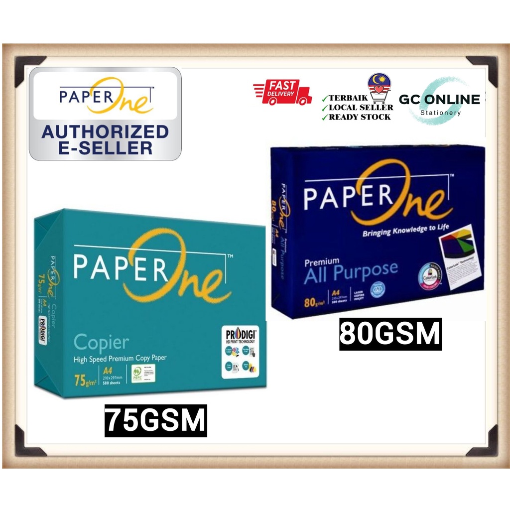 PaperOne A4 Paper 500 Sheet 75Gsm / 80Gsm / Kertas A4 500 Helai 75Gsm ...
