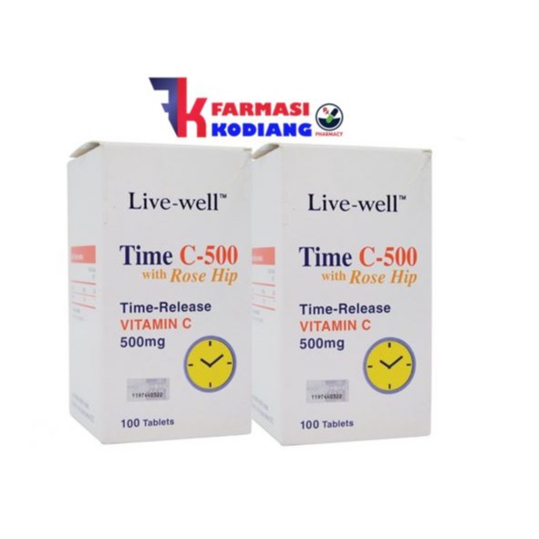 Live-Well Time C-500 100s 100s Vitamin C Tablets General Well Being ...