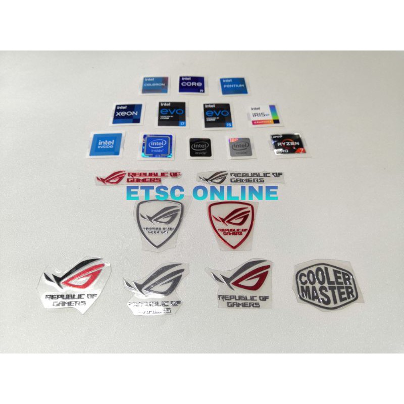 Sticker ROG Intel Evo i5 Pentium Celeron i3 i5 i7 AMD Nvidia GTX RTX ...
