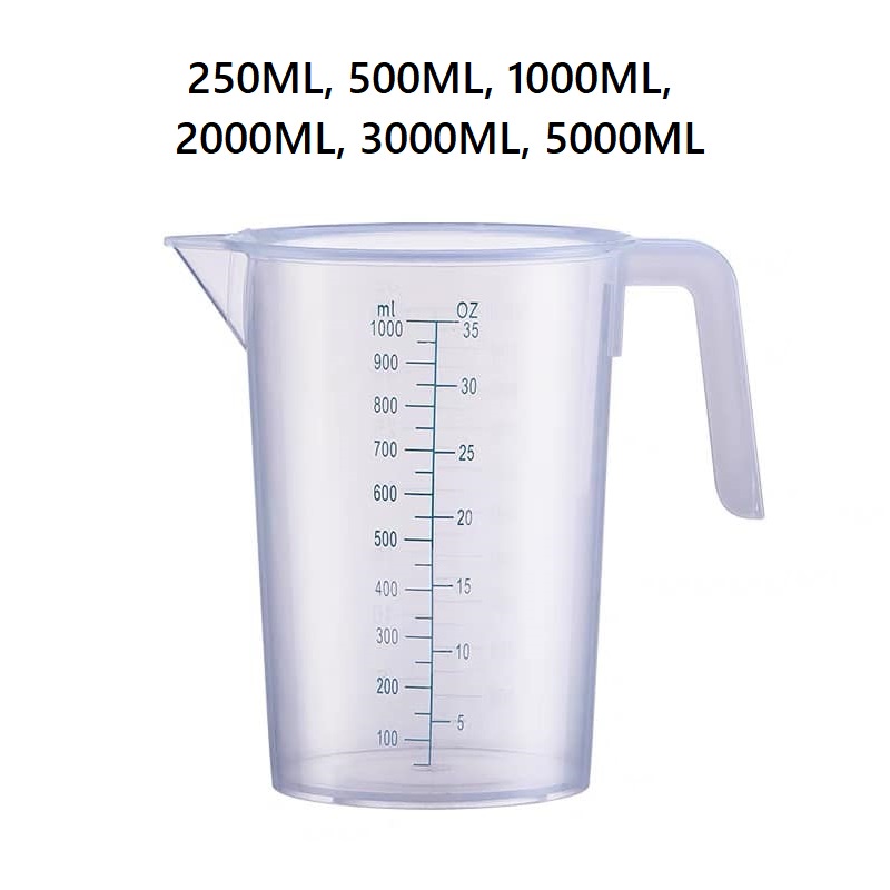 5000/3000/2000/1000/500/250ML Measuring Jug Plastic Volume Cup Baking ...