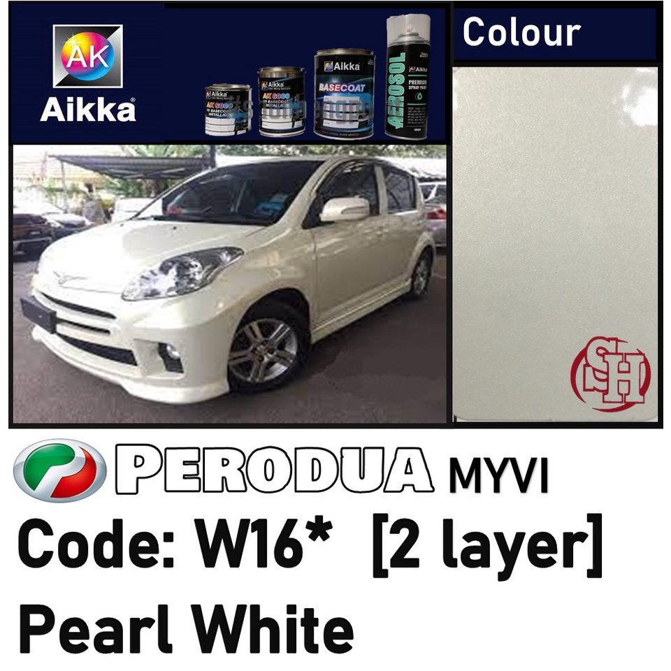 PERODUA MYVI Pearl White W16* Pearl [2 layer] /Aikka Oem Factory Colour ...