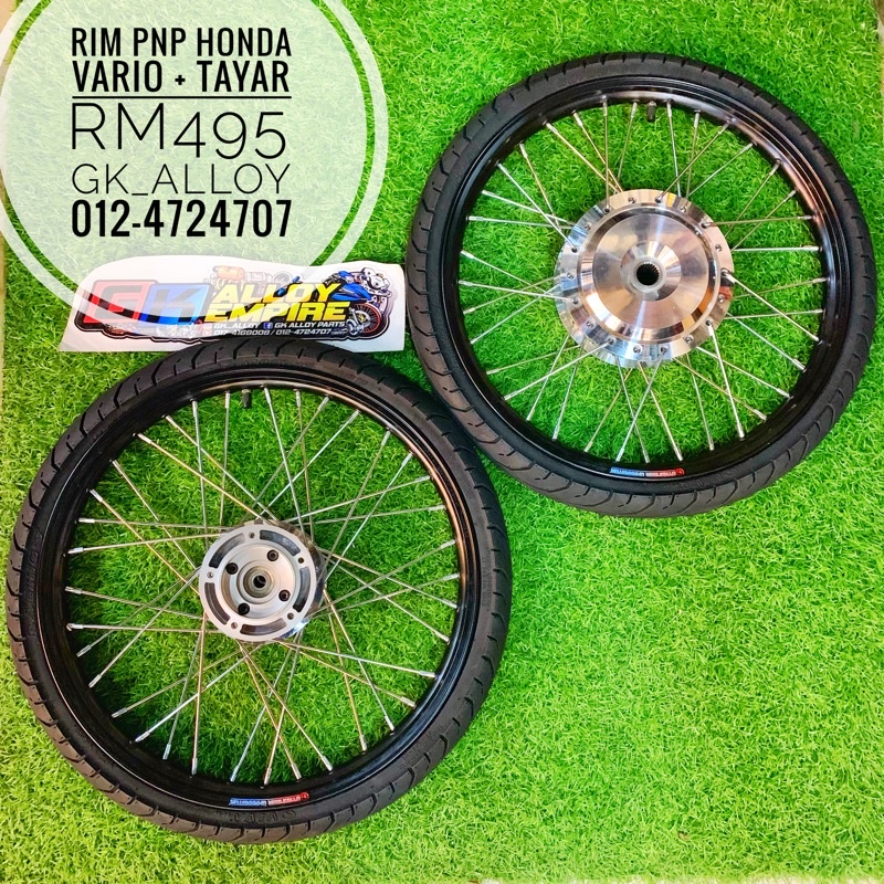 🔥🔥RIM ALLOY 17 x 1.40 HITAM SIAP TAYAR SIAP BEARING DAN TAYAR PNP MOTOR ...