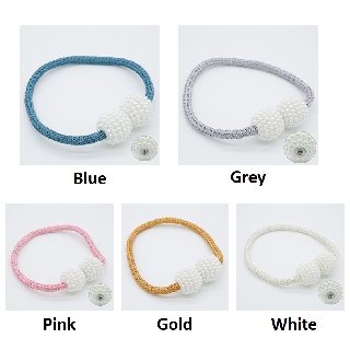 [5 COLOUR] 1 Pc Magnetic Curtain Tieback Clip Buckle Braided Ball Klip ...