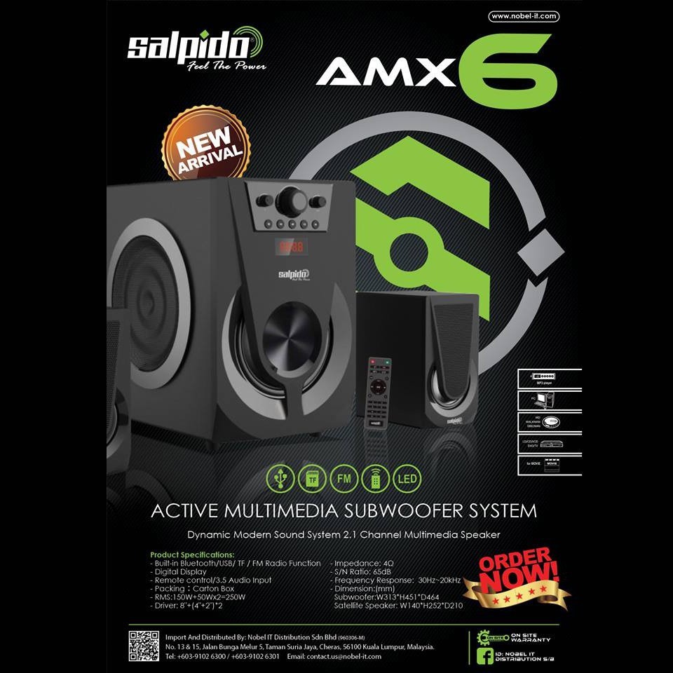 Official Salpido AMX 6 Dynamic Modern Sound System Speaker | BeeCost