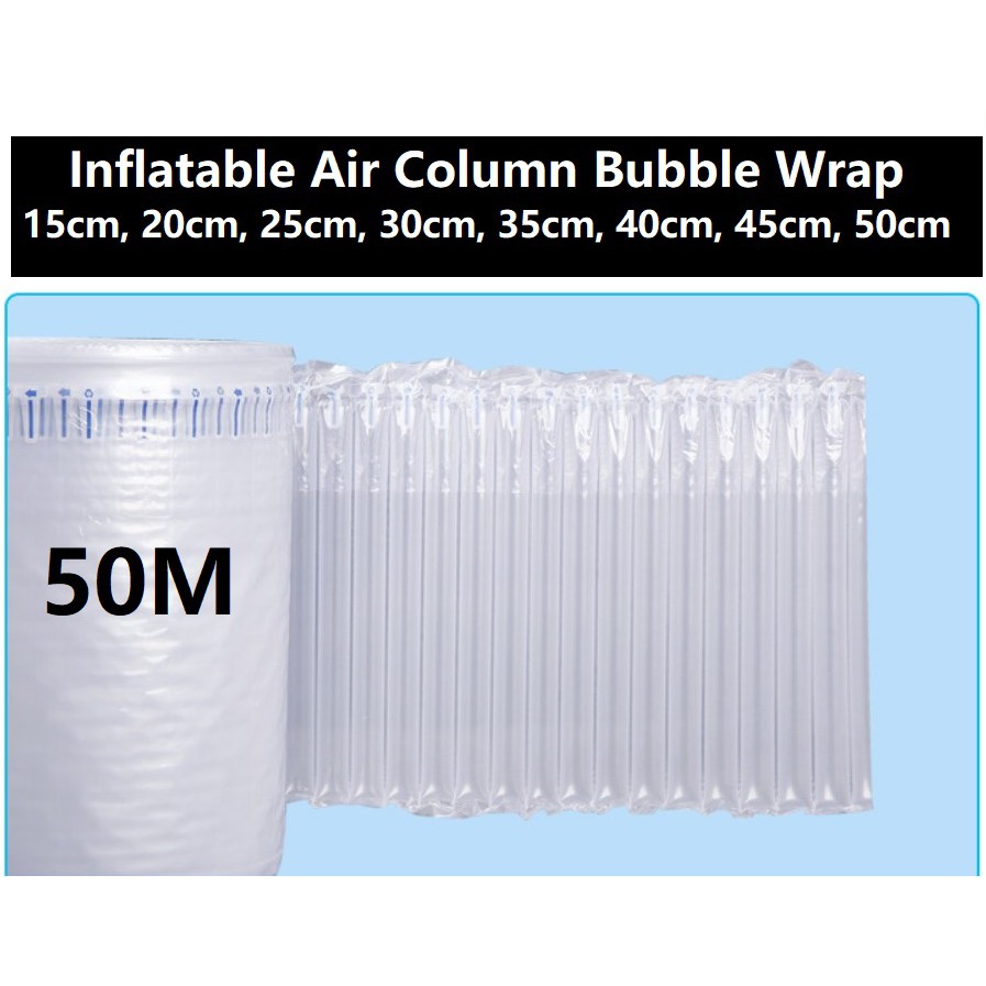 HO198-1 Extra THICK 50M Inflatable Bubble Wrap Roll Air Column Bag Air ...