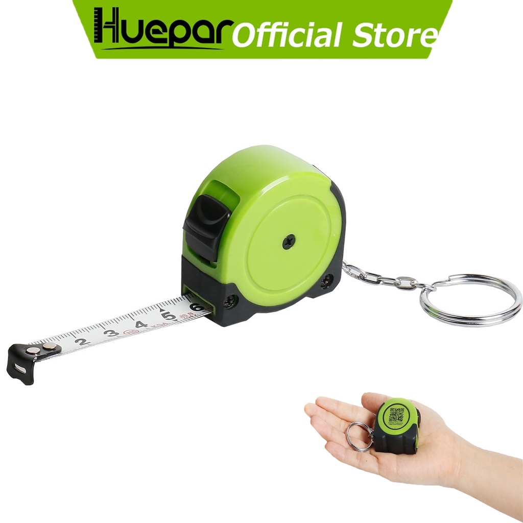 Huepar 2M Steel Tape Measure Retractable Ruler Keychain 2 Meters ...