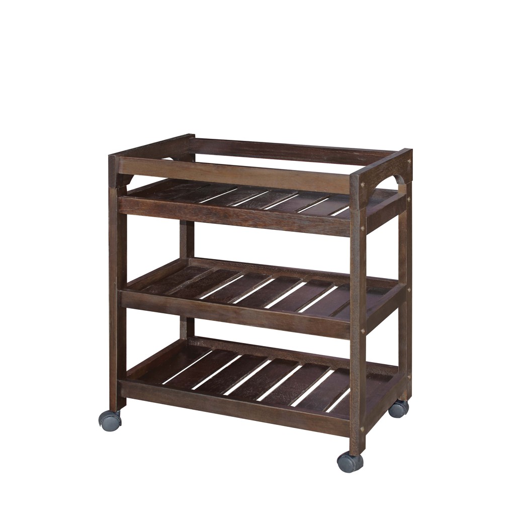 Multifunctional Solid Wood Trolley / Multi Fungsi Troli Kayu | Shopee ...