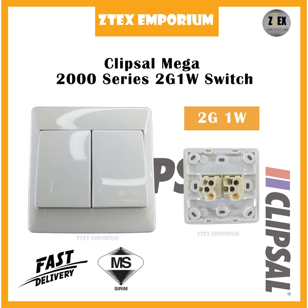 Clipsal Mega Series 2000 2G1W Switch Original | Shopee Malaysia
