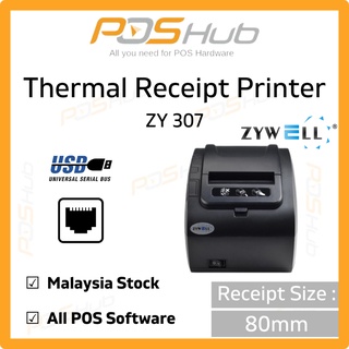 Zywell zy307 80mm Thermal Receipt Printer Pos System USB/USB + LAN thermal pos printer receipt ...
