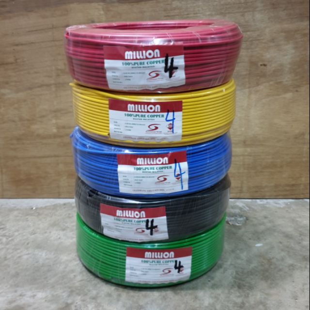 Million Pvc Cable Single 4mm 100% PURE Copper SIRIM Approved | Shopee ...
