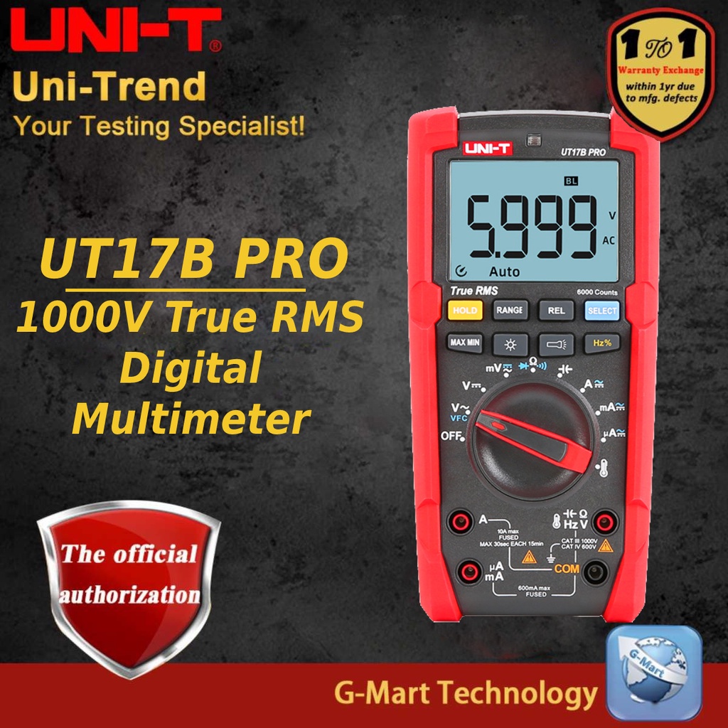 UNI-T UT17B PRO 1000V True RMS Digital Multimeter | Shopee Malaysia UNI-T UT17B PRO 1000V True RMS Digital Multimeter | Shopee Malaysia