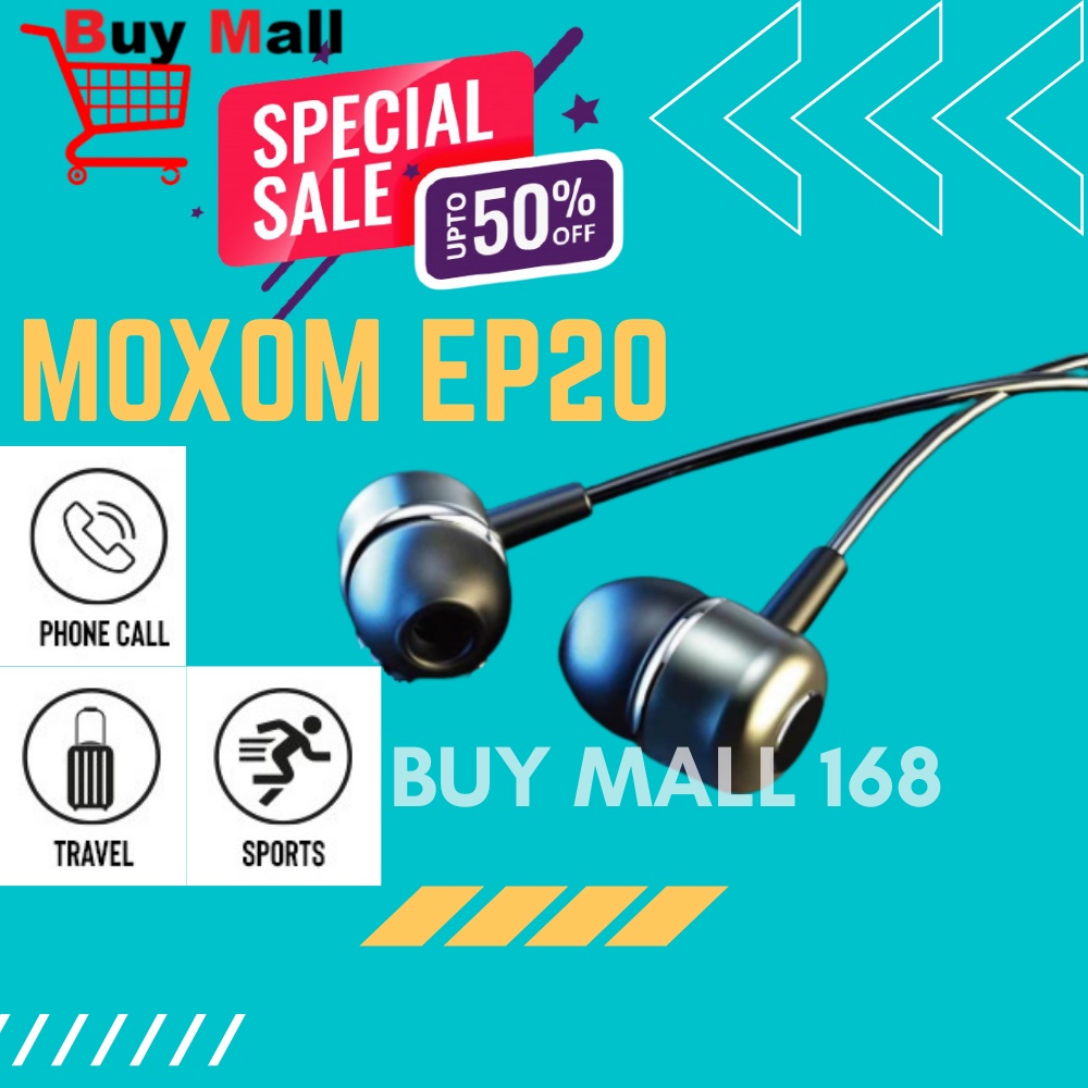 MOXOM MX-EP20 Music Call Wired 3.5mm Plug Earphone With MIC For Phone ...