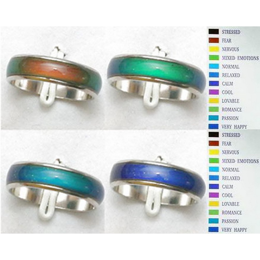 Creative mood ring colour changing 6mm couple retro personality pair ...