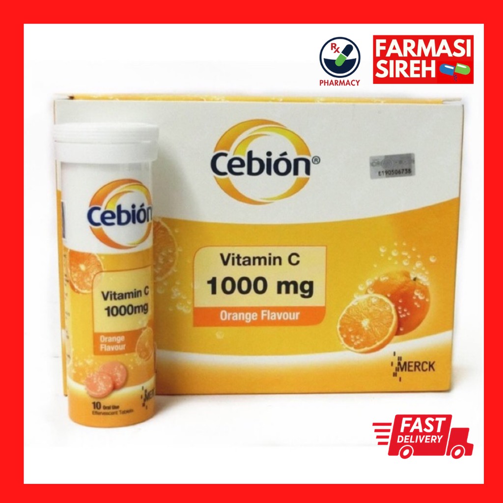 Cebion Vitamin C 1000mg Effervescent 10's (orange flavour) | Shopee ...