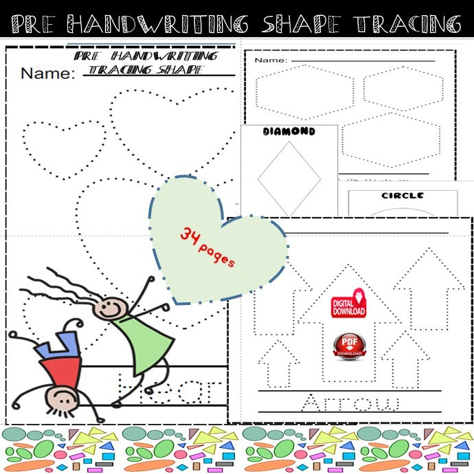 Pre Handwriting For Toddler Shape Tracing Activity | Shopee Malaysia
