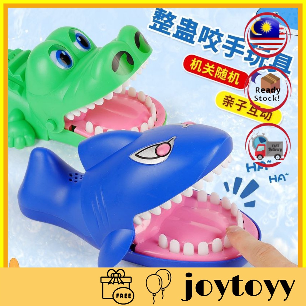 Funny Big Crocodile Dentist Bite Finger Shark Tooth Bite Finger Mouth ...