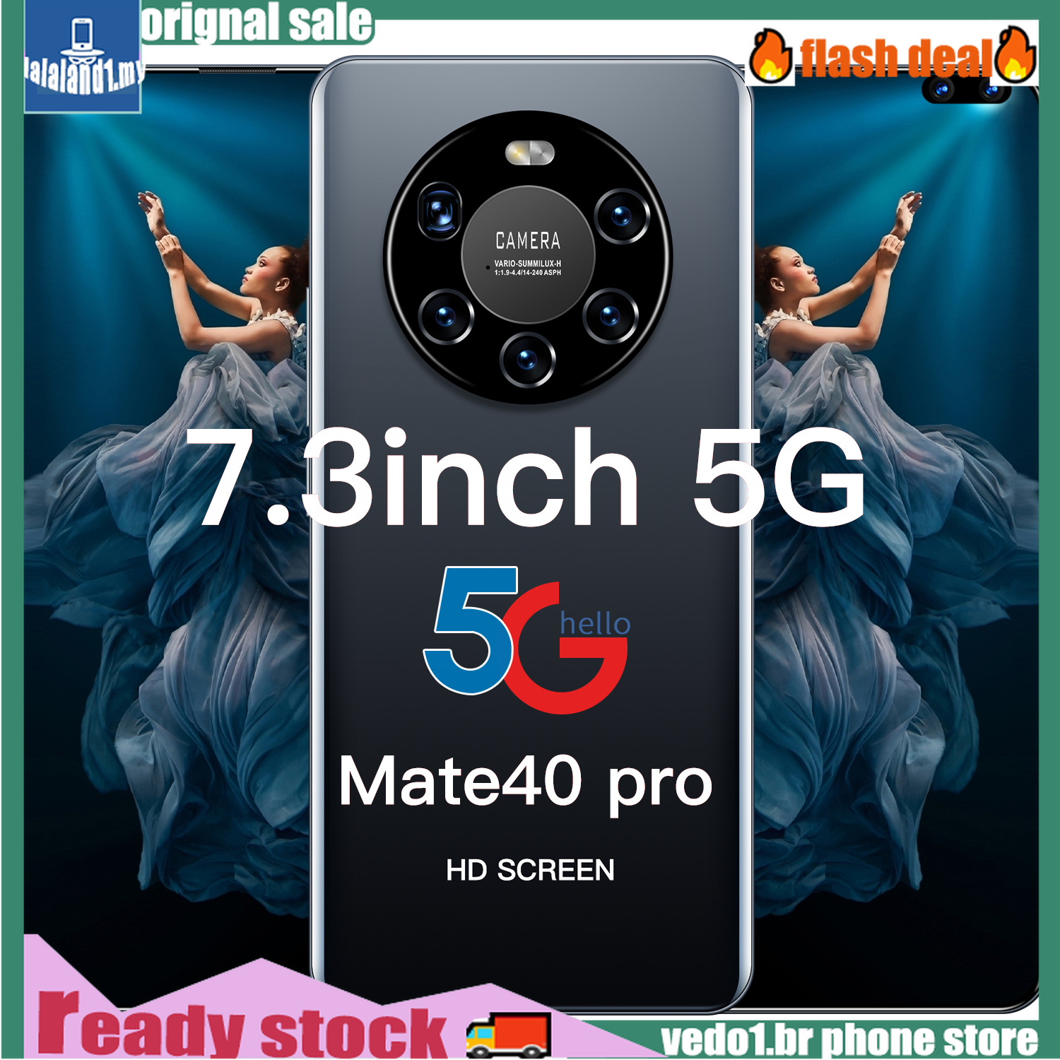 #Promotion💎 Mate40 pro smart phone 10-core 7.3-inch high-definition screen RAM 8GB+ ROM 512GB ...