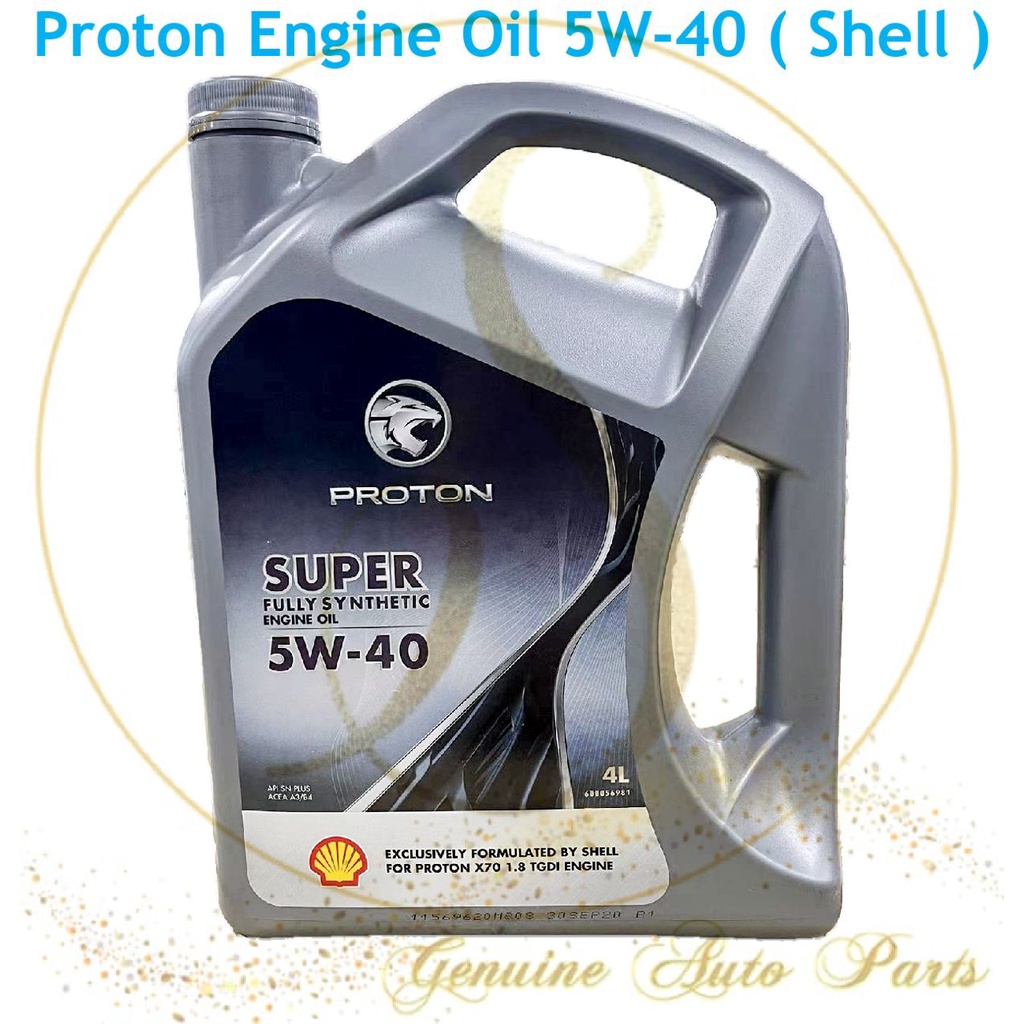 100% ORIGINAL PROTON ENGINE OIL 5W40 5W-40 FULLY SYNTHETIC 4L SHELL FOR ...