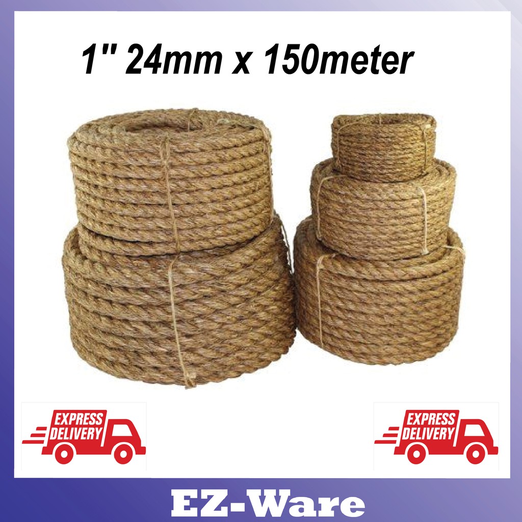1" (24mm) Manila Rope Tali Kerbau (150meter) | Shopee Malaysia