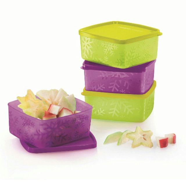 Tupperware Snowflake Square Round Set (1) 400ml | Shopee Malaysia