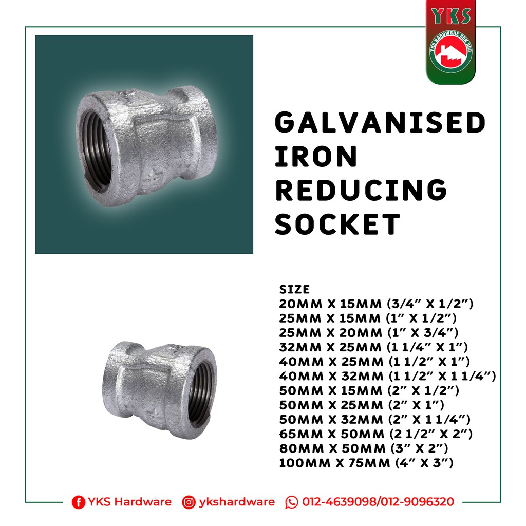 GALVANISED IRON REDUCING SOCKET - Pipe & Fittings System | Shopee Malaysia
