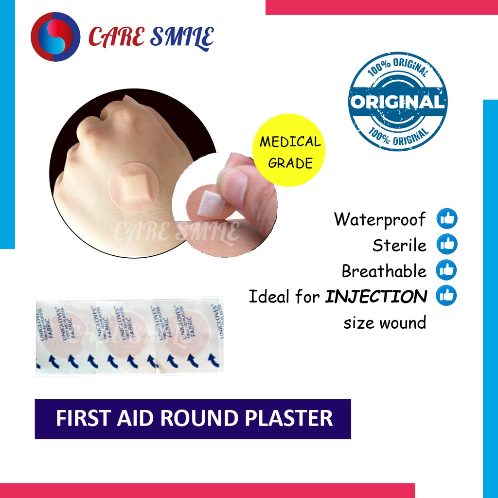 ROUND WATERPROOF Injection First Aid Plaster Bulat 25mm Sterile ...