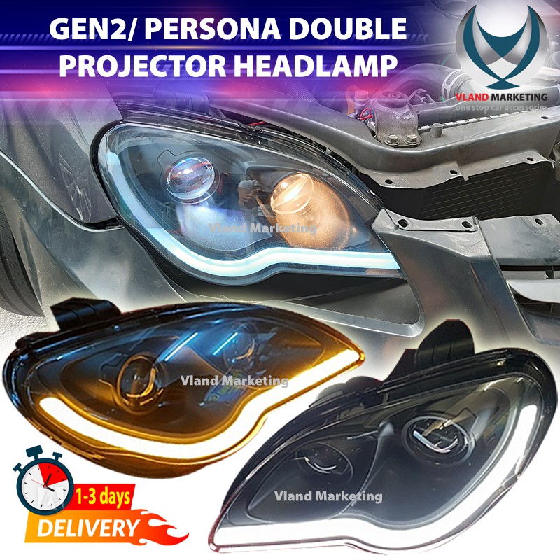 Proton Gen 2 Gen2 / Persona Projector Headlamp With Light Bar Lampu ...