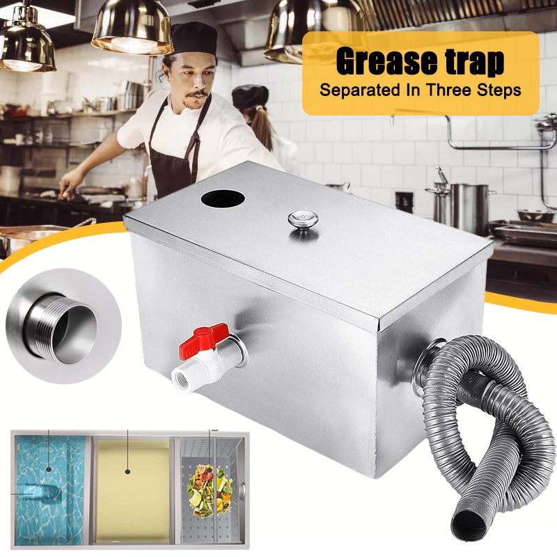 Grease Trap Interceptor Set Stainless Steel Interceptor Under Sink Oil ...
