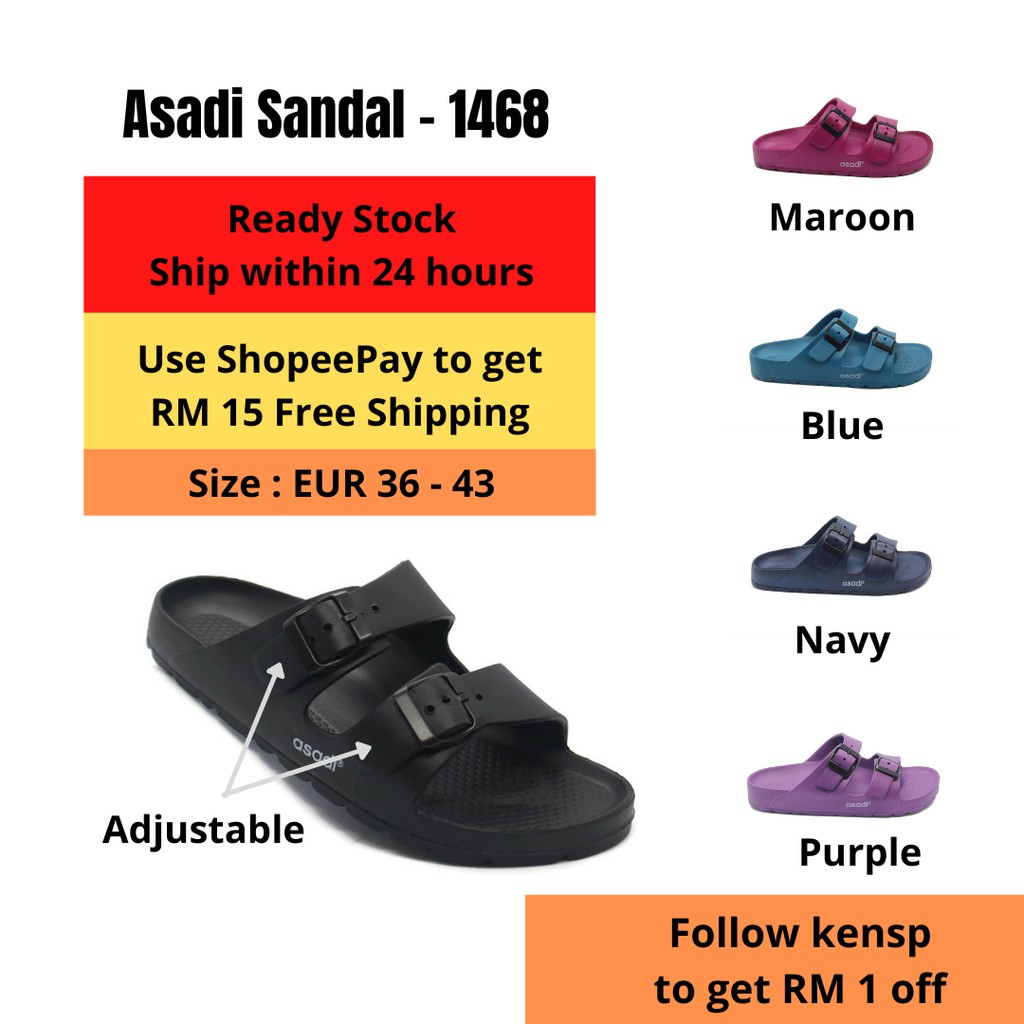 Asadi Unisex Sandal 1468/ Men Slipper / Selipar Lelaki / 男装拖鞋 | Shopee ...