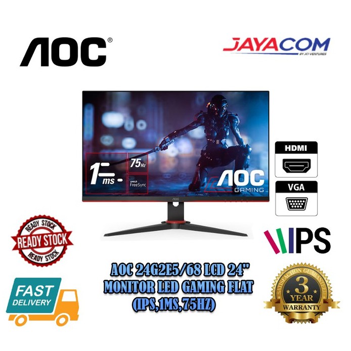 AOC 24G2E5/68 LCD (24") Monitor LED Gaming Flat - IPS,1Ms,75Hz | Shopee ...
