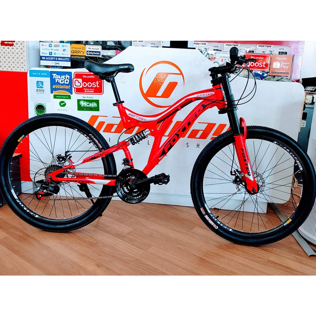 FOXTER 26" Full Suspension MTB DH Fork MTB Disc Gear Bike BFT26FS501 ...