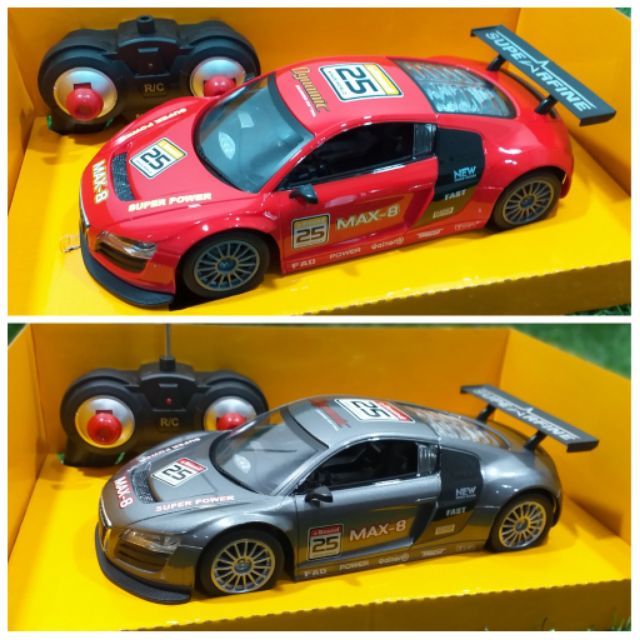 READY STOCK🇲🇾🇲🇾🇲🇾 - Audi RC R8 RC 1:16 Super Cars Silver/Red Radio ...