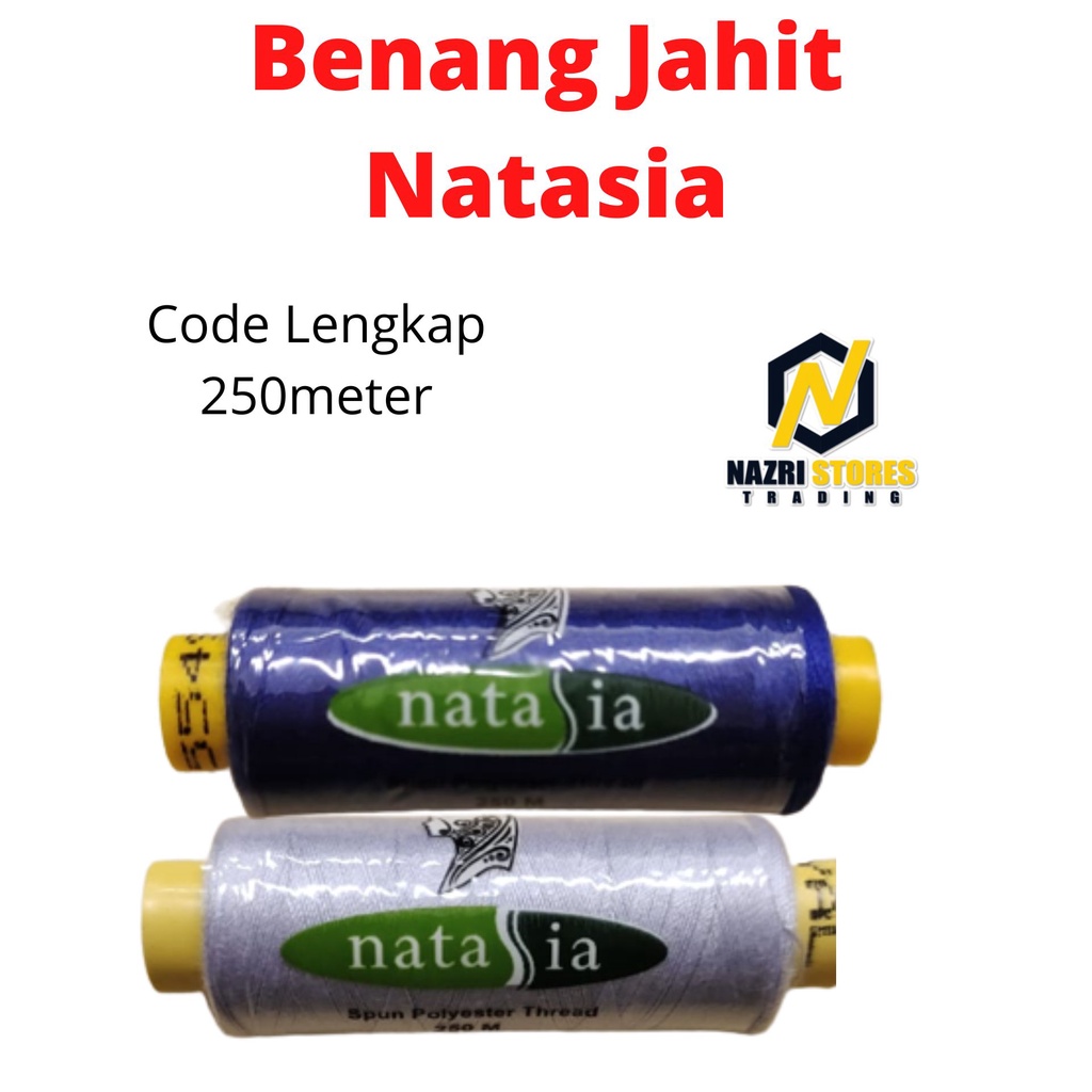 Benang Jahit 250m Benang Jahit Biasa Natasia - Warna-Warni / Spun ...