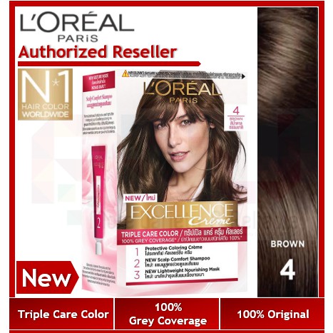 L’Oreal Paris Excellence Creme Triple Care Hair Color Cream 4 Brown ...